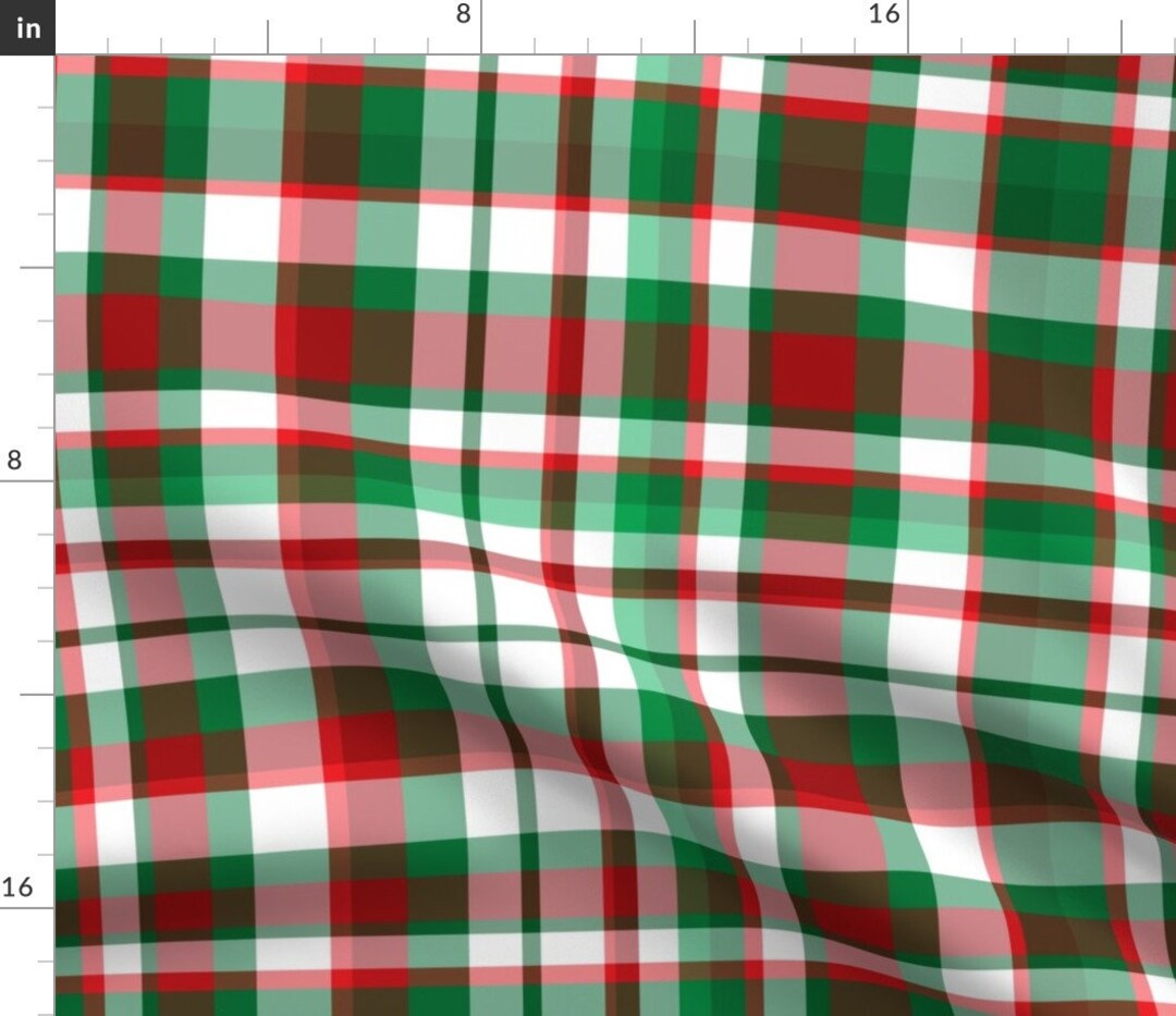 Plaid Fabric Christmas Plaid by Argenti Christmas Plaid Red Green White ...
