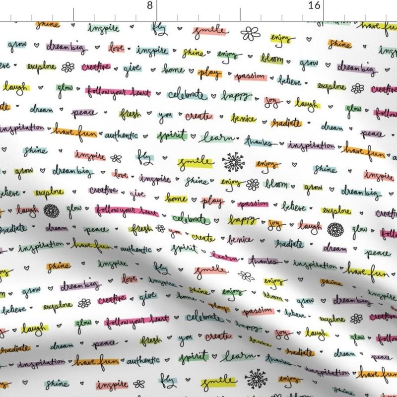Text Print Fabric - Etsy