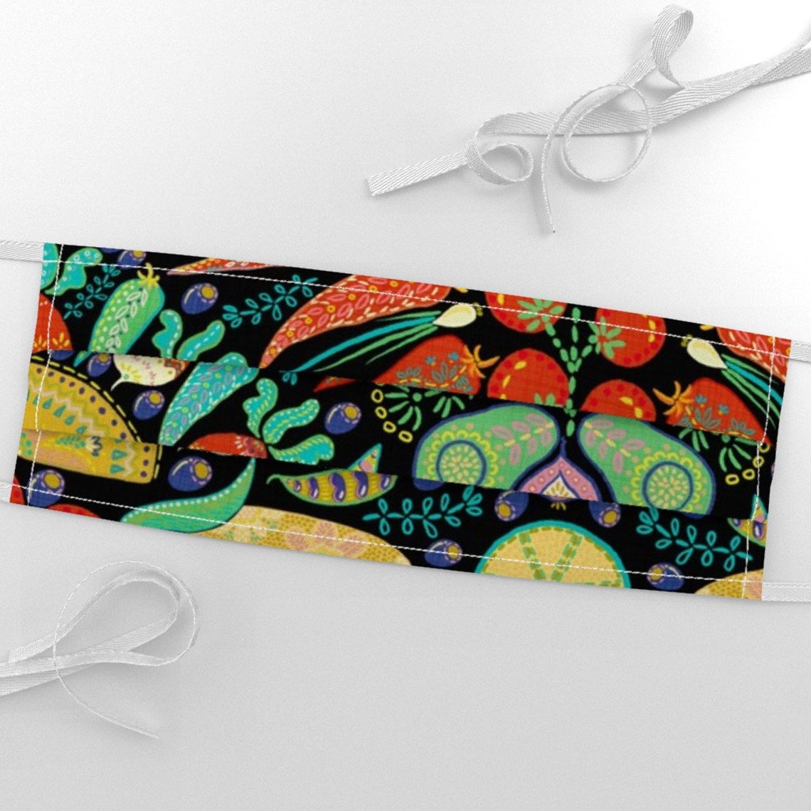 Taco Fiesta Floral Food Illustration Fabric Mexican Taco | Etsy