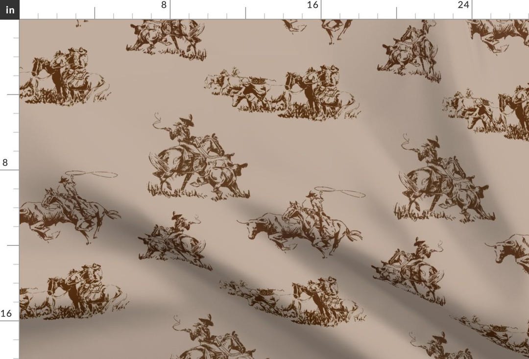 Western Cowboy Apparel Fabric - Cowboy Toile by Hansonhomesolutions ...