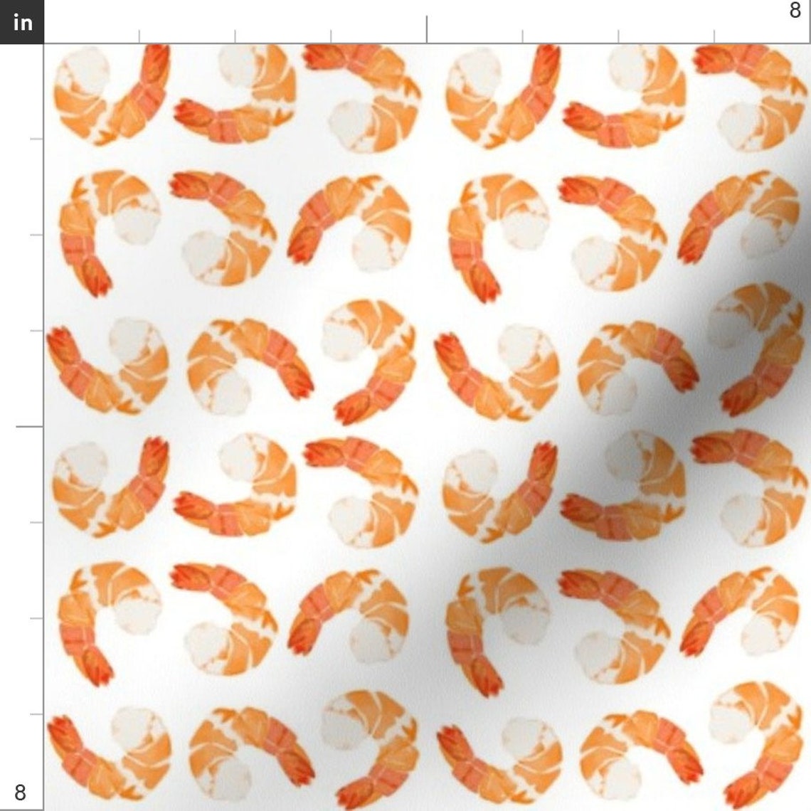 Shrimp Fabric Skimpy Shrimpy by Annaboo Shrimp Ocean | Etsy