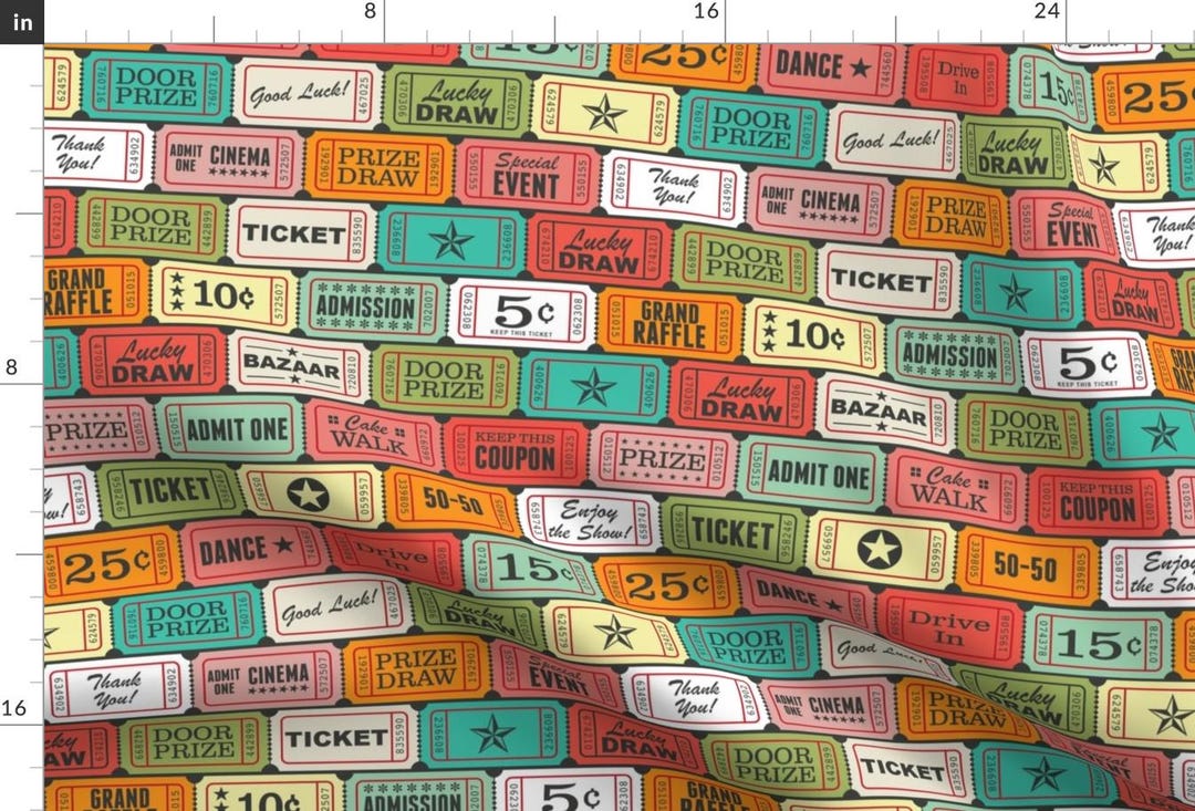 Ticket Fabric - Winning Ticket! by Cynthiafrenette - Retro Tickets ...