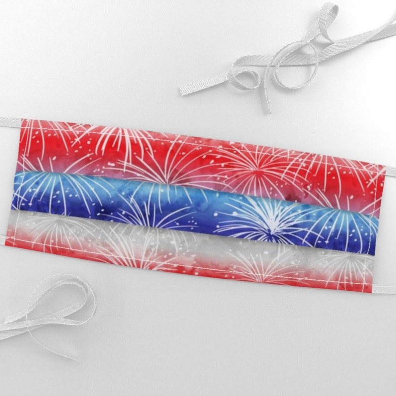 Fireworks Fabric America Watercolor Fireworks by - Etsy