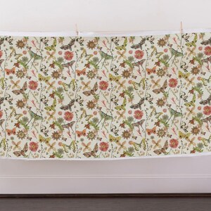 Moth Butterfly Extra Wide Sateen Fabric Botanical Insects Natural Boho ...