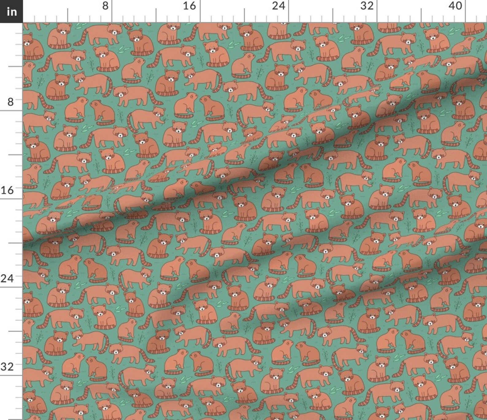 Red Panda Fabric Red Panda Medium by Kostolom3000 Red - Etsy