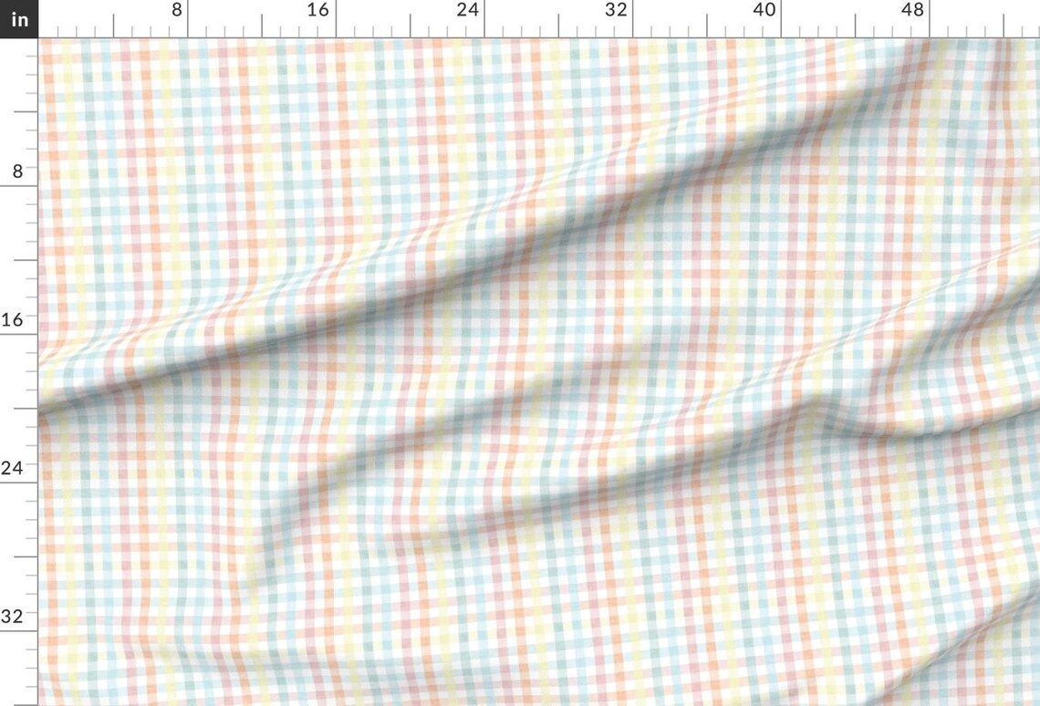Spring Plaid Fabric - Easter Plaid Pastel Gingham Check by ...