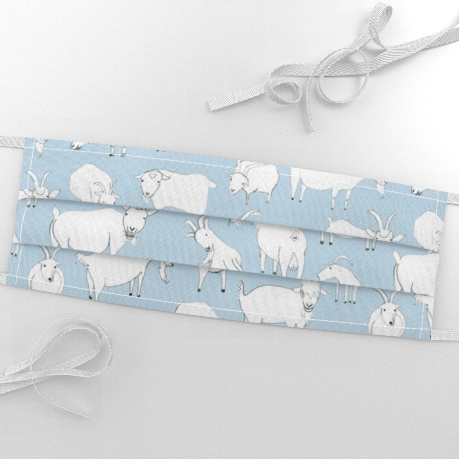 Baby Blue Goat Fabric Goats Playing Baby Blue by | Etsy