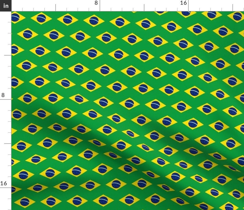 Brazil Fabric Brazil Flag by Flagfabric Brazil Flag - Etsy