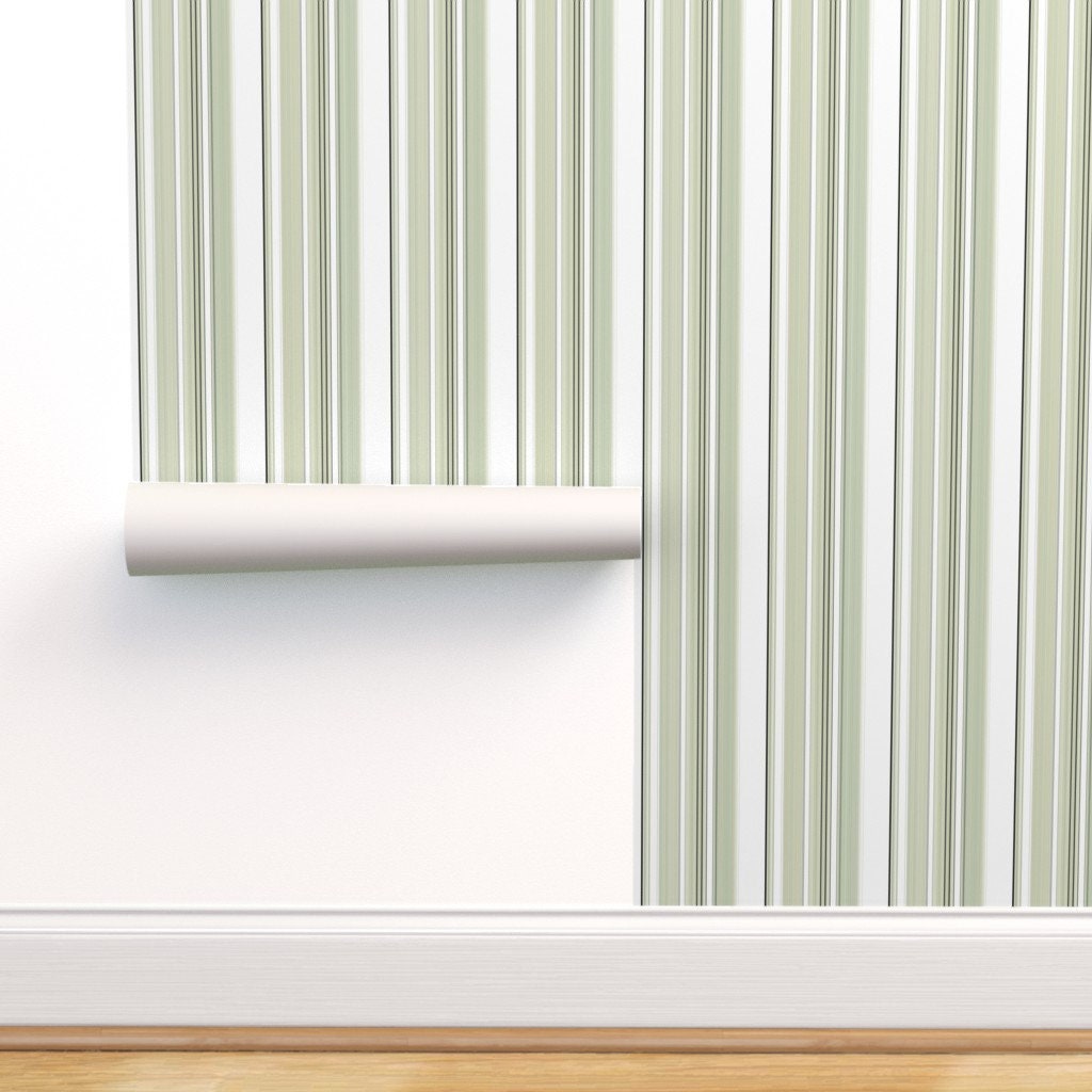 Striped Wallpaper Lofty Linen Lines by Kristopherk Gray | Etsy