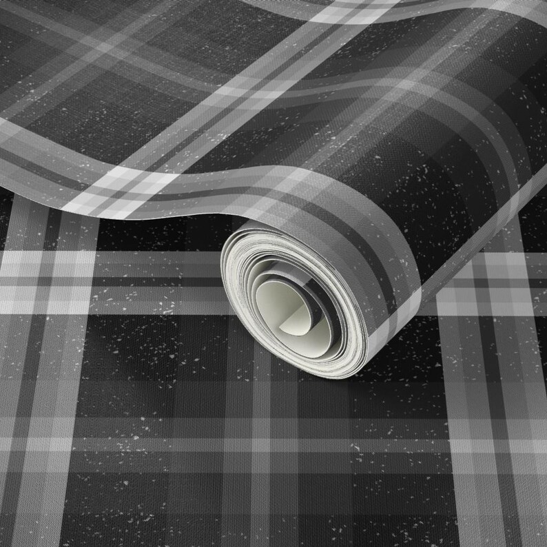 Black & White Plaid Wallpaper - Plaid Galaxy by Idoa- Modern Home Decor ...