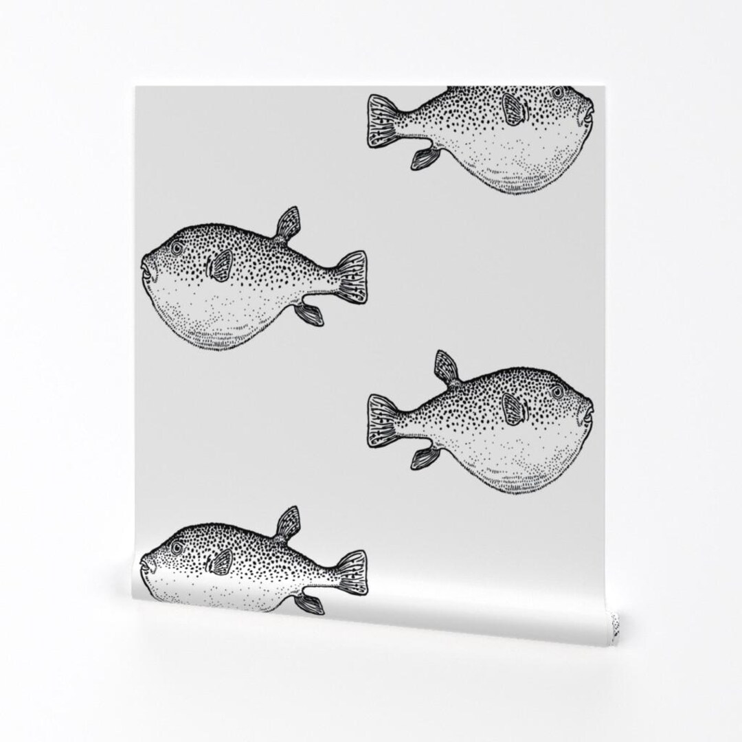 Buffer Fish Removable Peel and Stick Wallpaper - Blowfish Puffer Fish ...