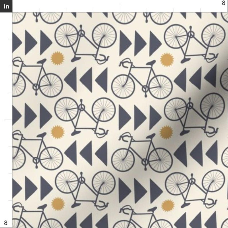 Cycling Bike Ride Fabric - Road Bike, Multi Directional, Small by Katie ...