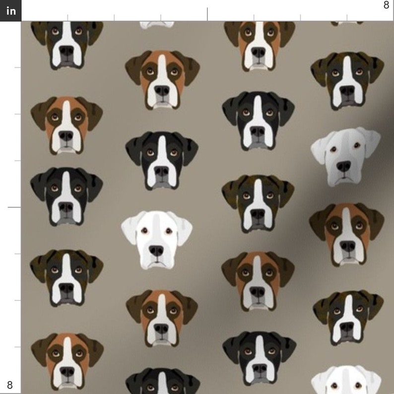 Boxer Fabric Boxer Dog Fabric Boxer Dogs Head Medium Brown - Etsy
