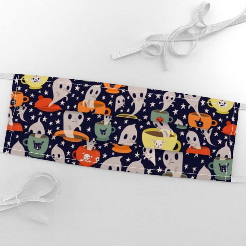 Ghost Tea Party Fabric Tasseomancy Ghosts by Heidikenney - Etsy