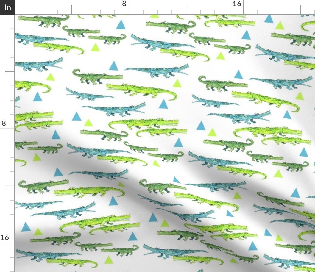 Neon Alligator Fabric See You Later Alligator By Taraput | Etsy