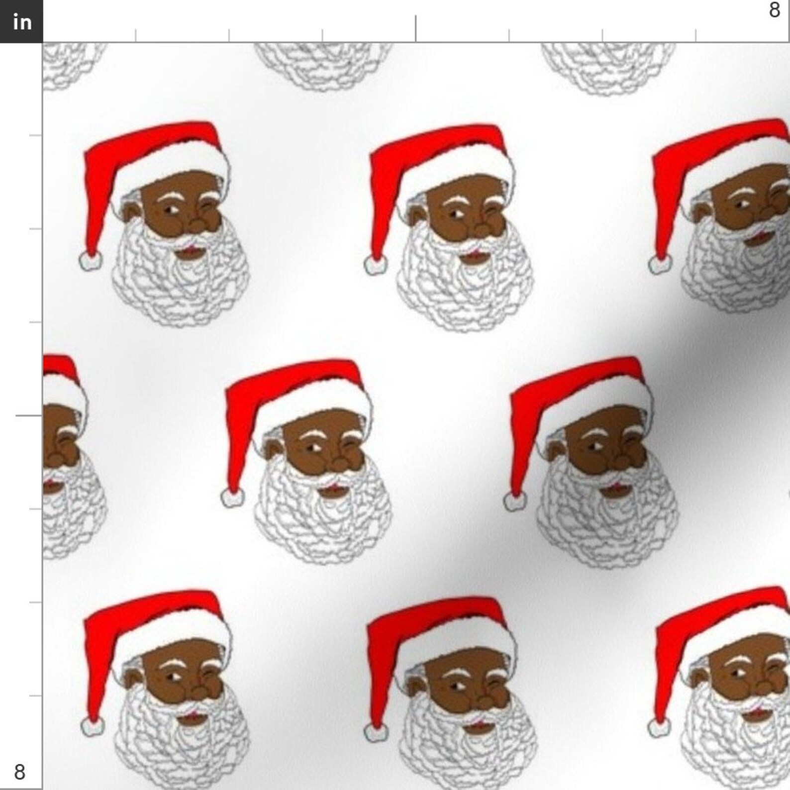 African American Santa Fabric African American Santa Small by Tarak ...