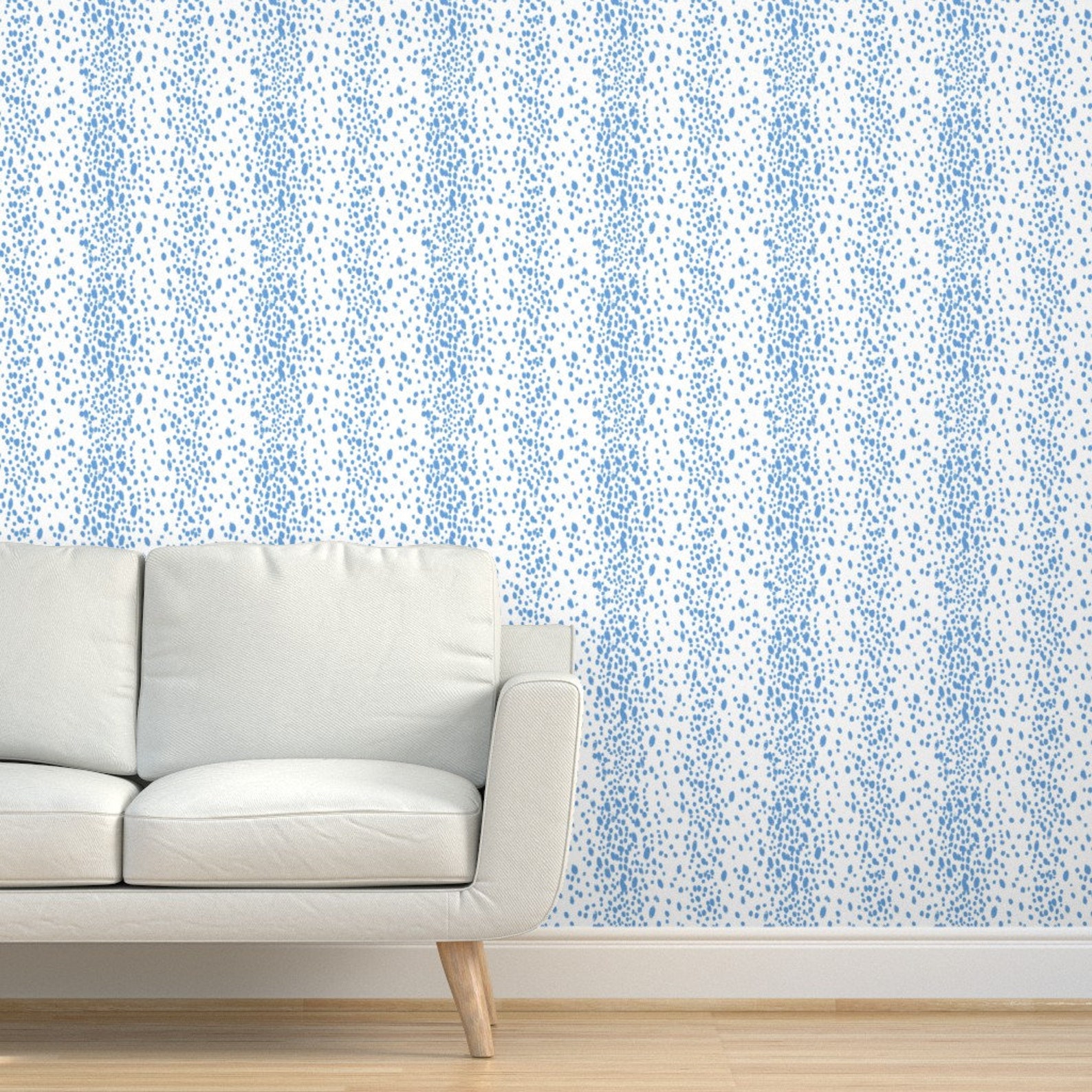 Blue Dots Wallpaper Dots in Dragon Blue by Domesticate - Etsy
