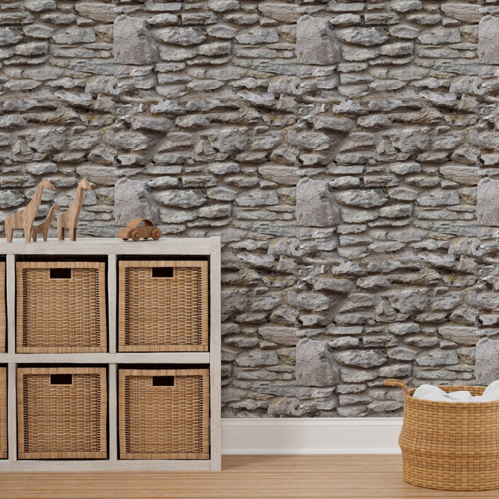 Stone Wallpaper Stone Textured Walled by Peacoquettedesigns - Etsy