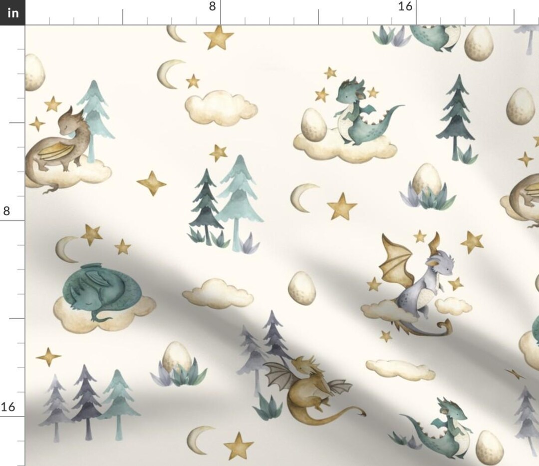 Baby Dragon Fabric Little Baby Dragons by Delish_designs Whimsical Fun ...