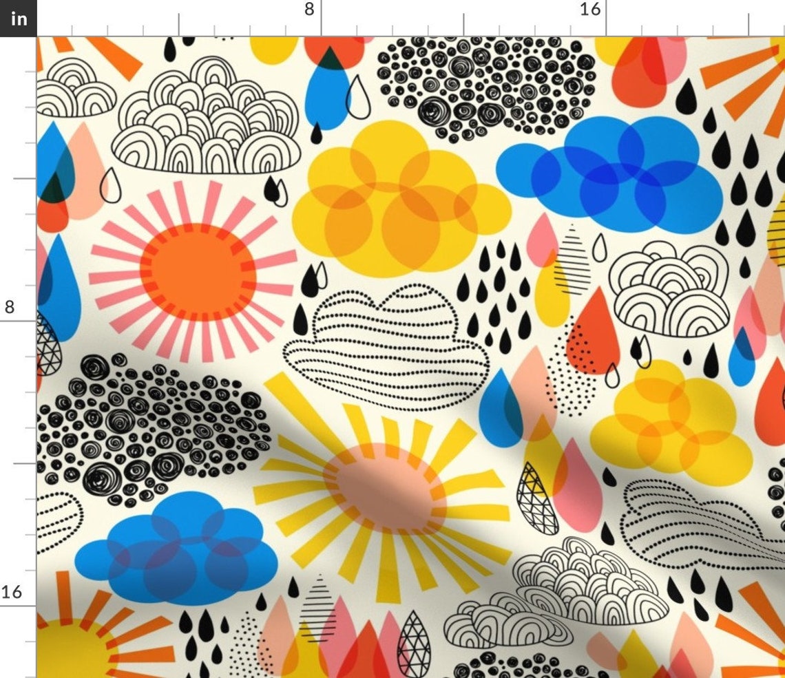 Weather Fabric the Sun Always Shines Above the Clouds by - Etsy