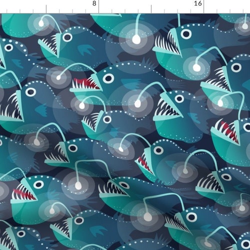 Angler Fish Fabric Bioluminescent Biters by Nanshizzle - Etsy