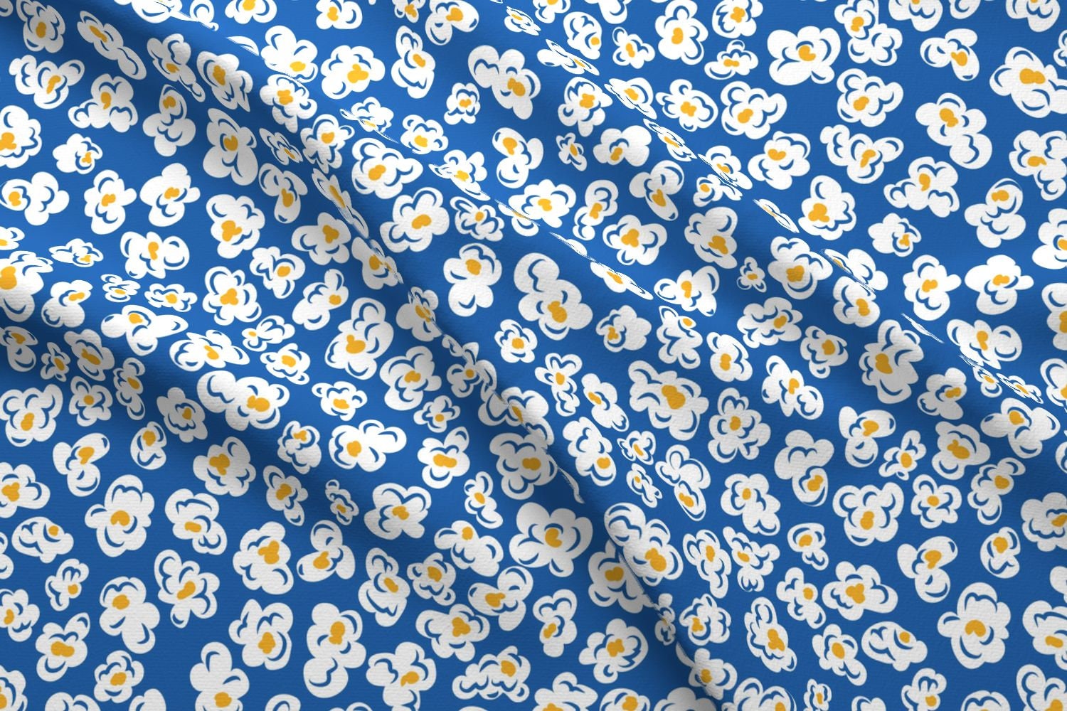 Popcorn Fabric Pop Pop Popcorn By Vo Aka Virginiao Blue | Etsy