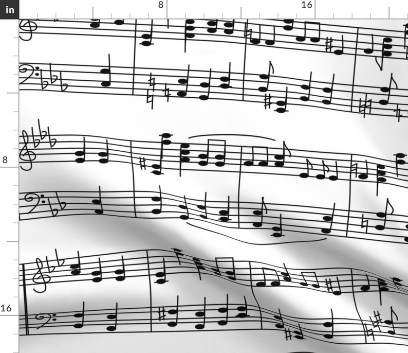 Large Scale Music Notes Fabric Large Scale Sheet Music by - Etsy