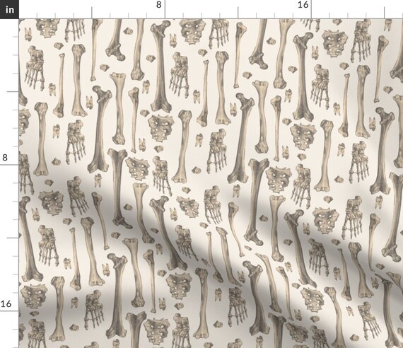 Bones Fabric Bones by Deborahballingerillustrations Bones | Etsy