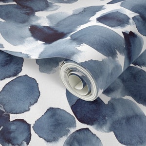 Indigo Watercolor Wallpaper Watercolor Paint Spots by Kostolom3000 ...