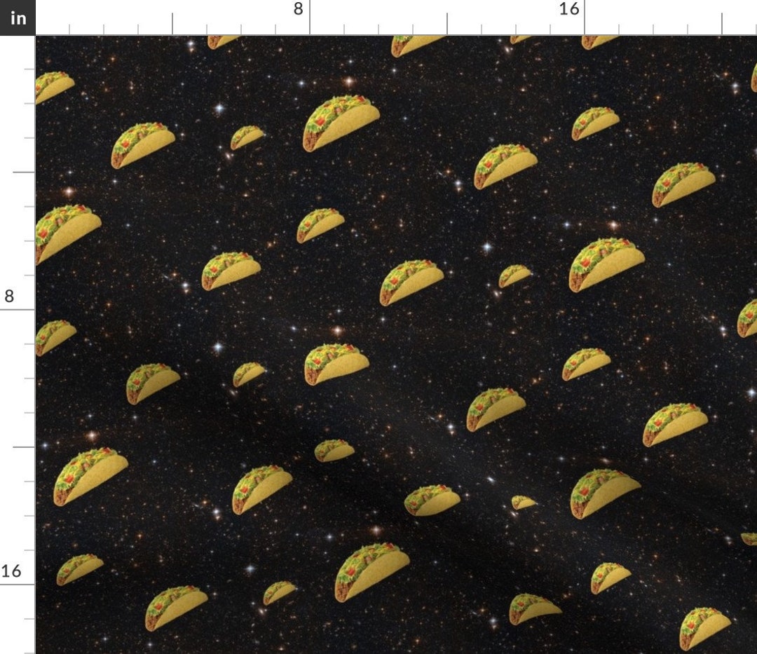 Taco Galaxy Fabric Space Taco by Sewoeno Taco Space Galaxy - Etsy