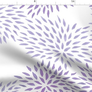 Mums Fabric Summer Mums in Lilac by Domesticate Watercolor | Etsy