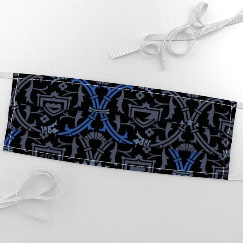 Blue Medieval Renaissance Fabric Royal Serpentine 880h by | Etsy