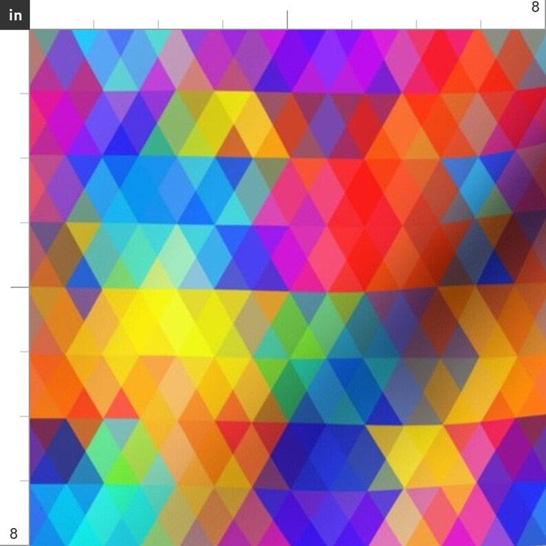 Abstract Rainbow Fabric Abstract Rhombus. Geometric Rainbow - Etsy