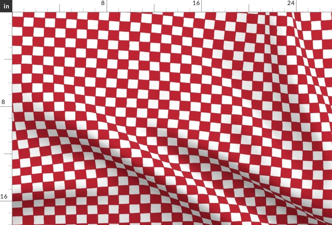 Croatian Plaid Fabric - Croatian National Red White Square by ...