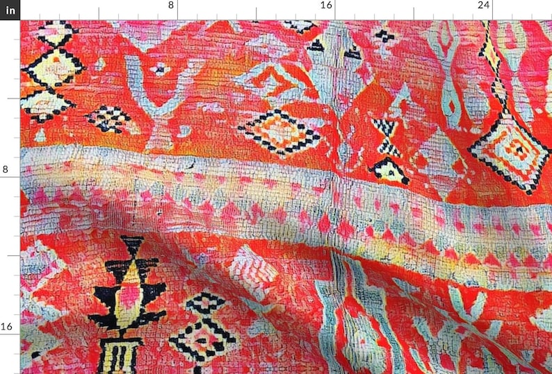 Boho Fabric - Tropical Sunrise by Floraryfabrics - Kilim Moroccan Style ...