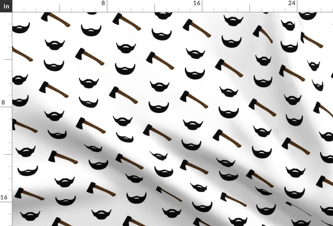 Black Beard Fabric - Black Beard by Littlearrowdesign - Woodland Beard ...