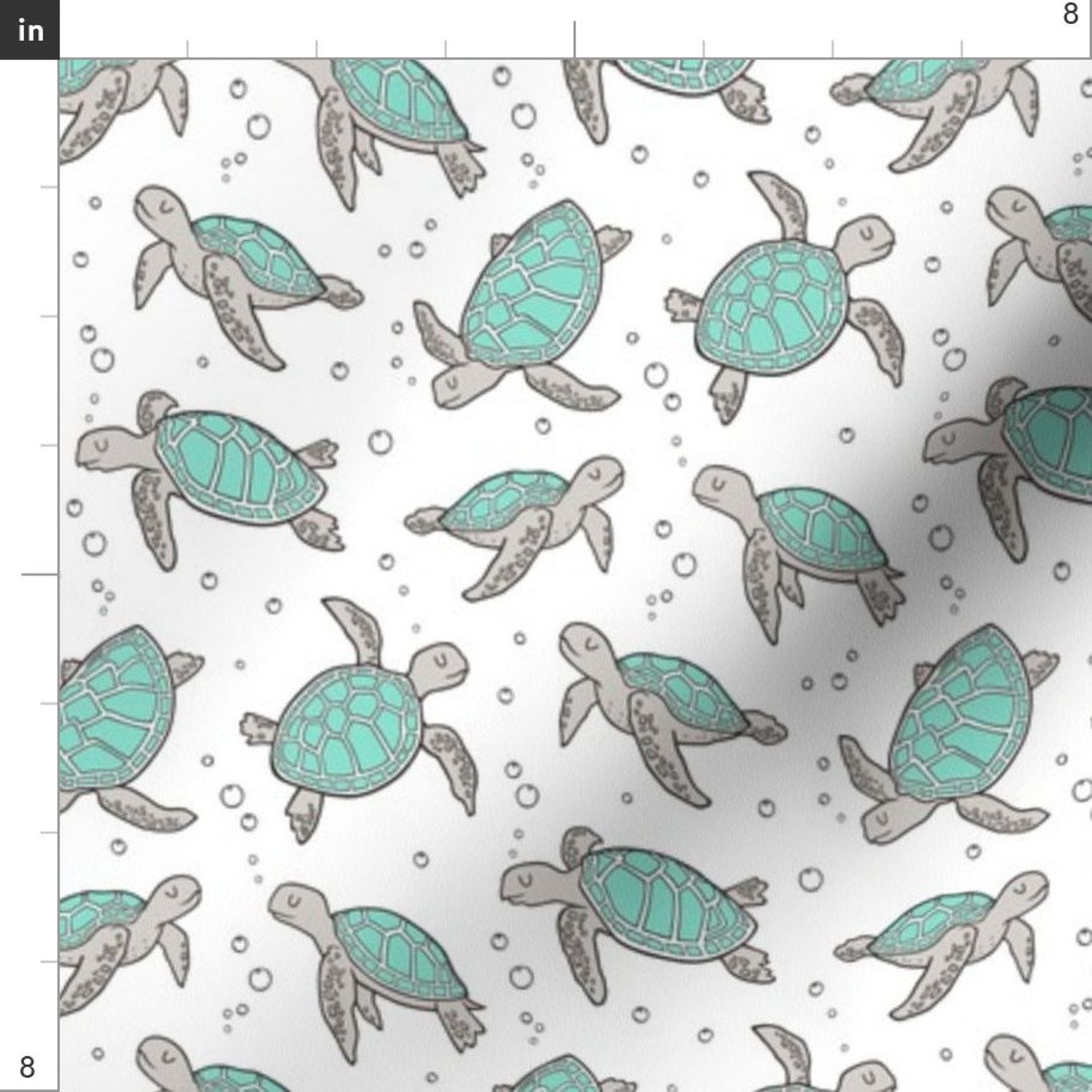 Sea Turtle Fabric Sea Turtles Nautical Ocean Mint Green on - Etsy