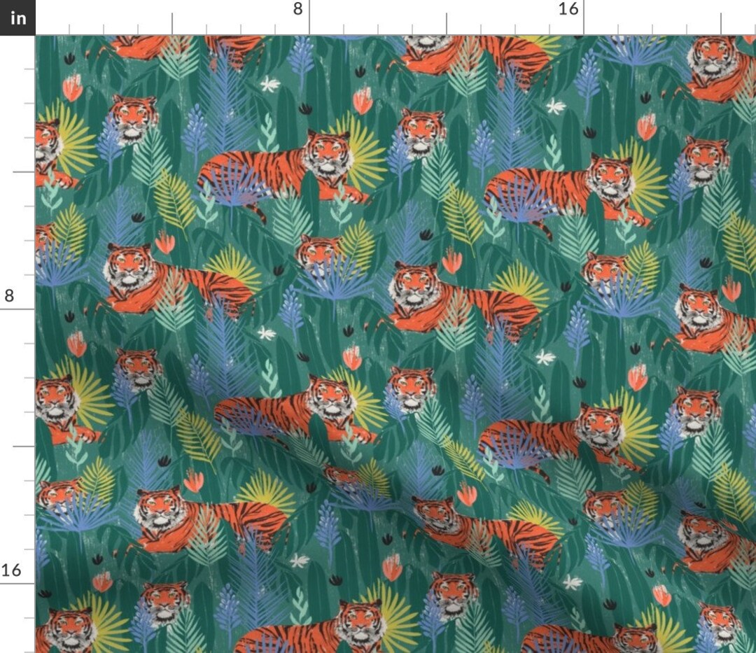 Tiger Garden Fabric Tiger Trance by Allierunnion Camouflage Tiger ...