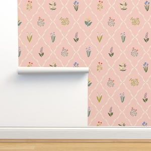 Cottagecore Wallpaper - Tudor Cottage Pink by Ashleyminette - Diamond ...