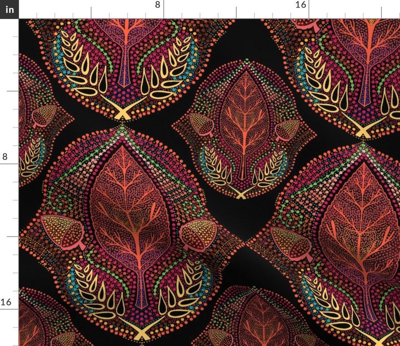 Fall Ogee Fabric Rustic Autumn Ogee by Beesocks Geometric - Etsy New ...