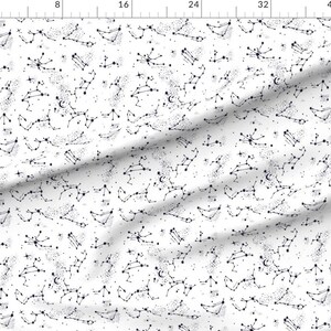 Constellaiton Fabric Zodiac Constellations in White by ...
