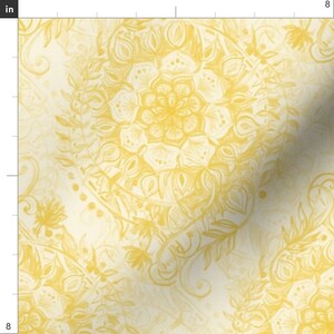 Mustard Fabric Messy Boho Floral in Mustard Yellow by - Etsy