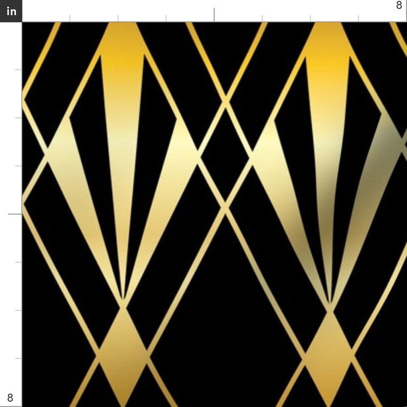 Gold Art Decofabric 1920s Pattern by Ravengill 1920s Art | Etsy