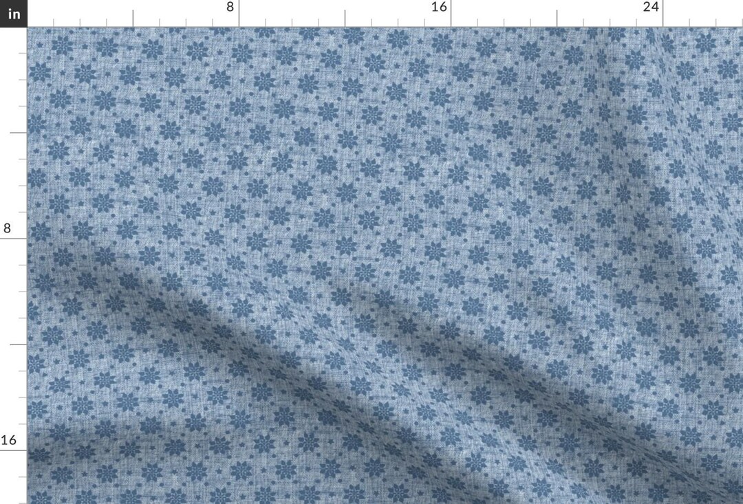 Blue Coastal Fabric - Ditsy Floral by Morrisseyfabric - Stripes Retro ...