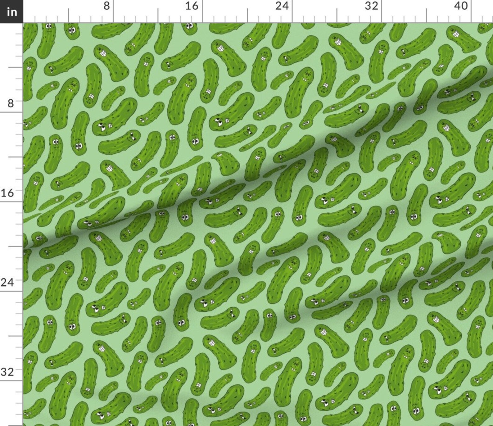 Pickles Fabric A Peculiar Pile of Pretty Pickles by - Etsy