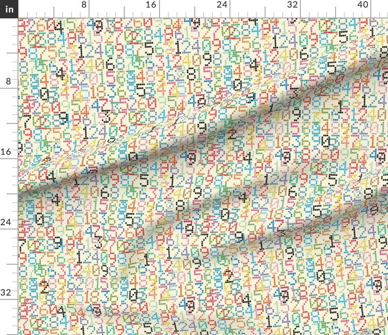 Numbers Fabric Geek Numbers by Leventetladiscorde Retro - Etsy