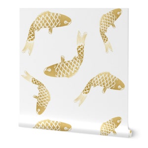 Goldfish Wallpaper Gold Metallic Fish Goldfish by Jenlats - Etsy