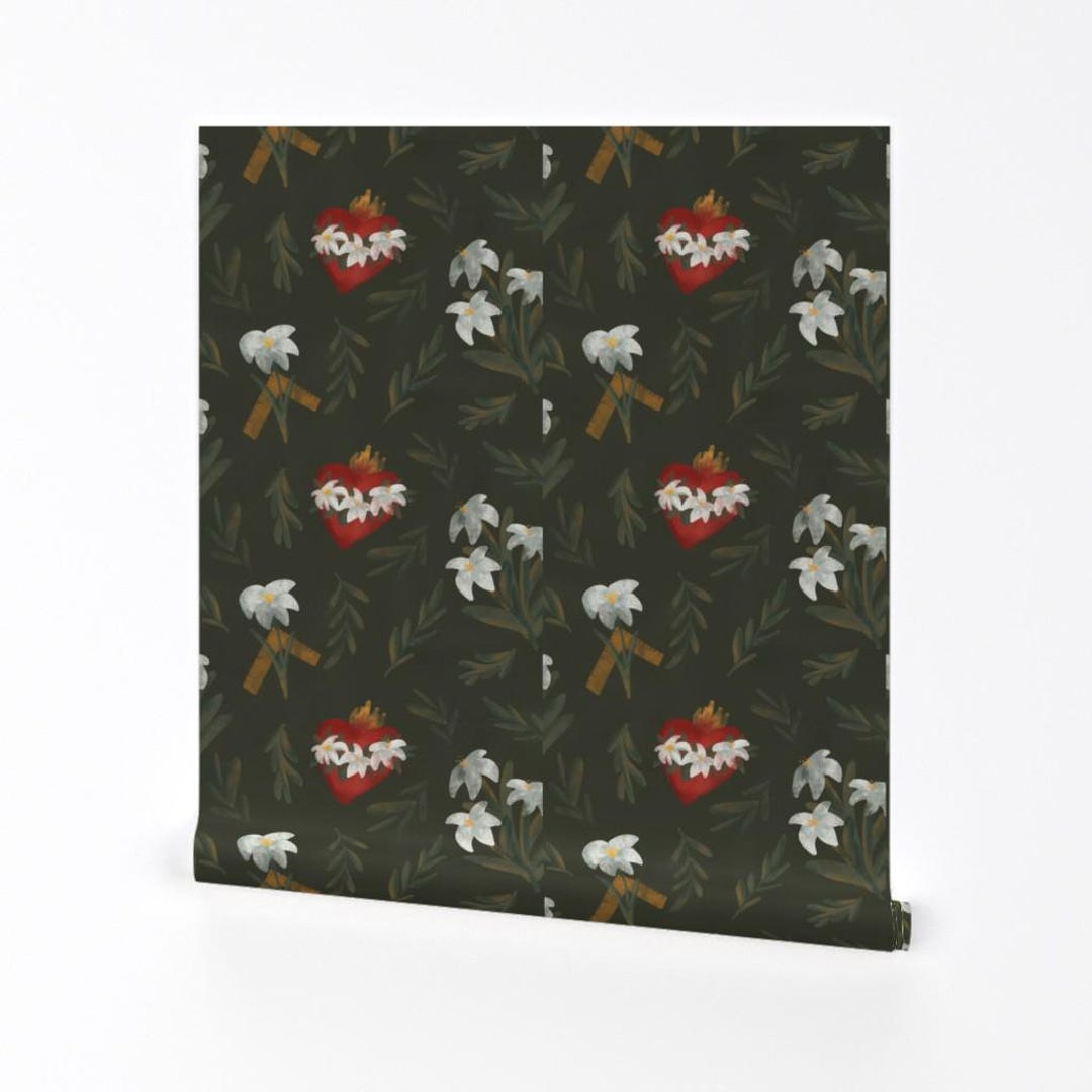 Faith Removable Peel and Stick Wallpaper - Saint Heart - Wall Art Wall ...