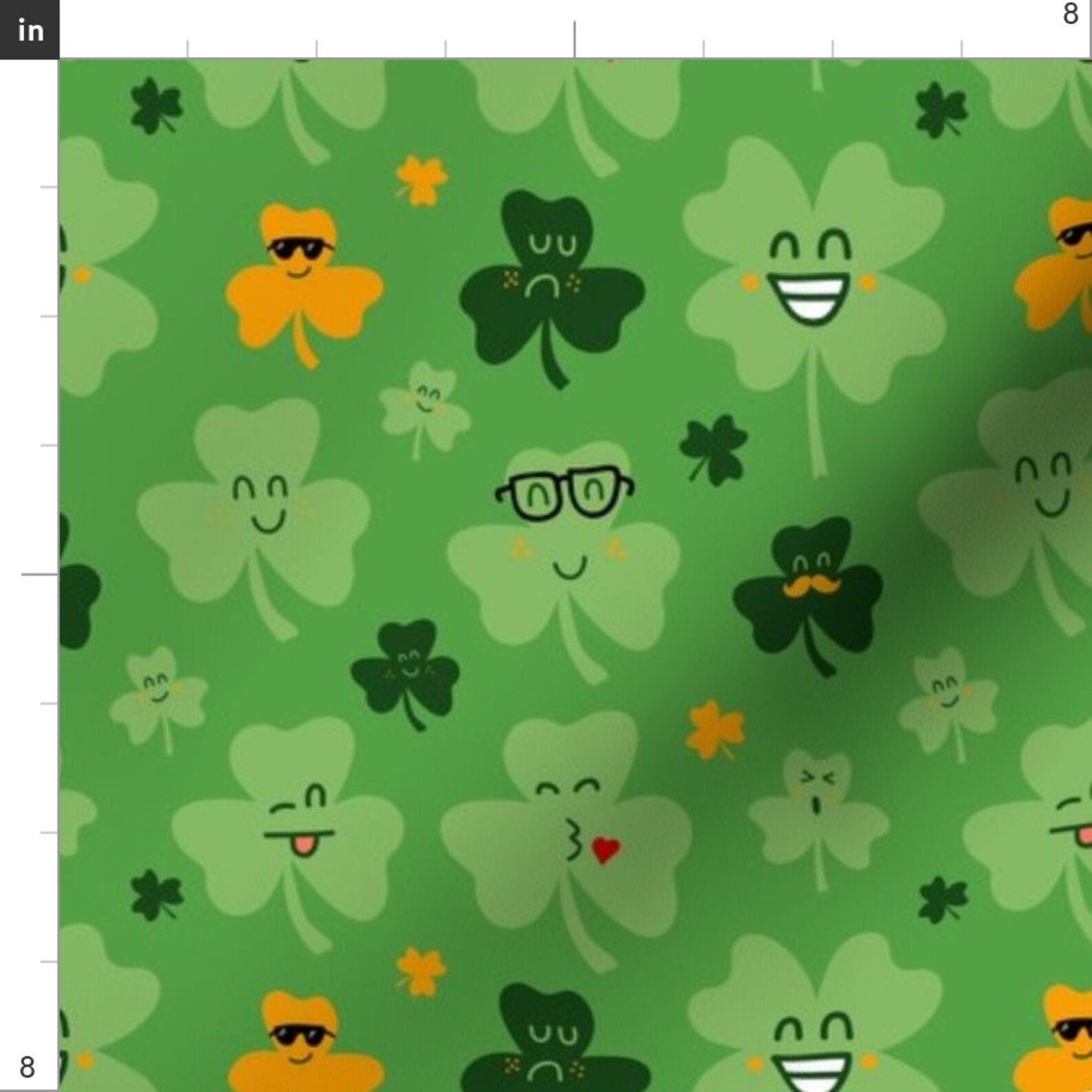 Silly Shamrocks Fabric Shamrocks by Phillustrations - Etsy