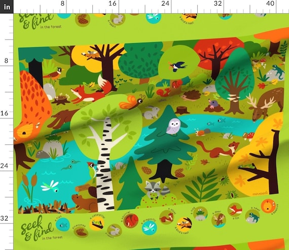 DIY Kid's Playmat Project Forest Animals Green Seek and - Etsy